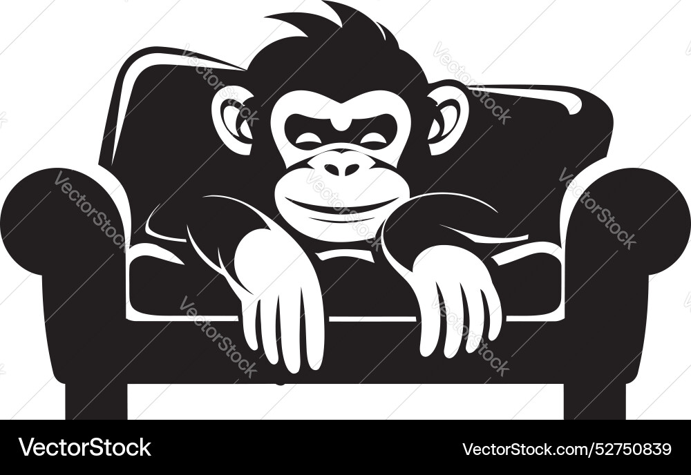 Dreamy monkey retreat monkey couch sleep design Vector Image
