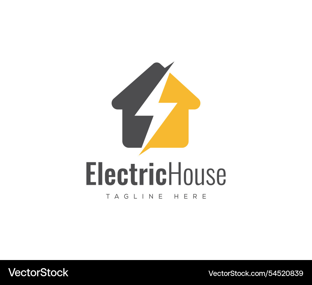 Electric house logo and power design Royalty Free Vector
