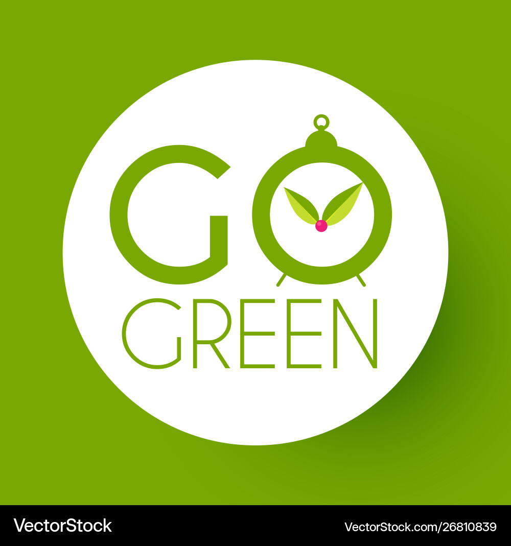 Go green badge design template save nature Vector Image