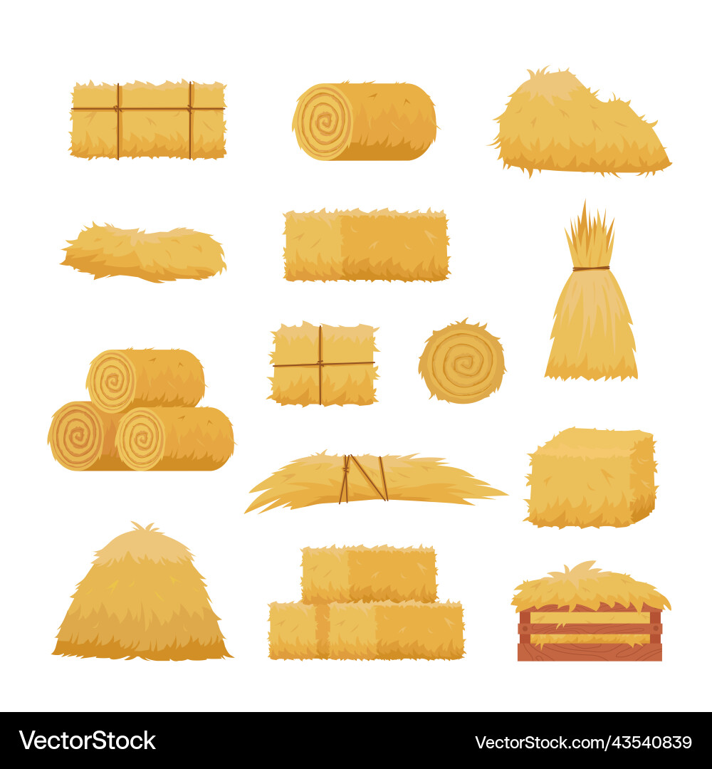 Haystack rural yellow natural pallets Royalty Free Vector