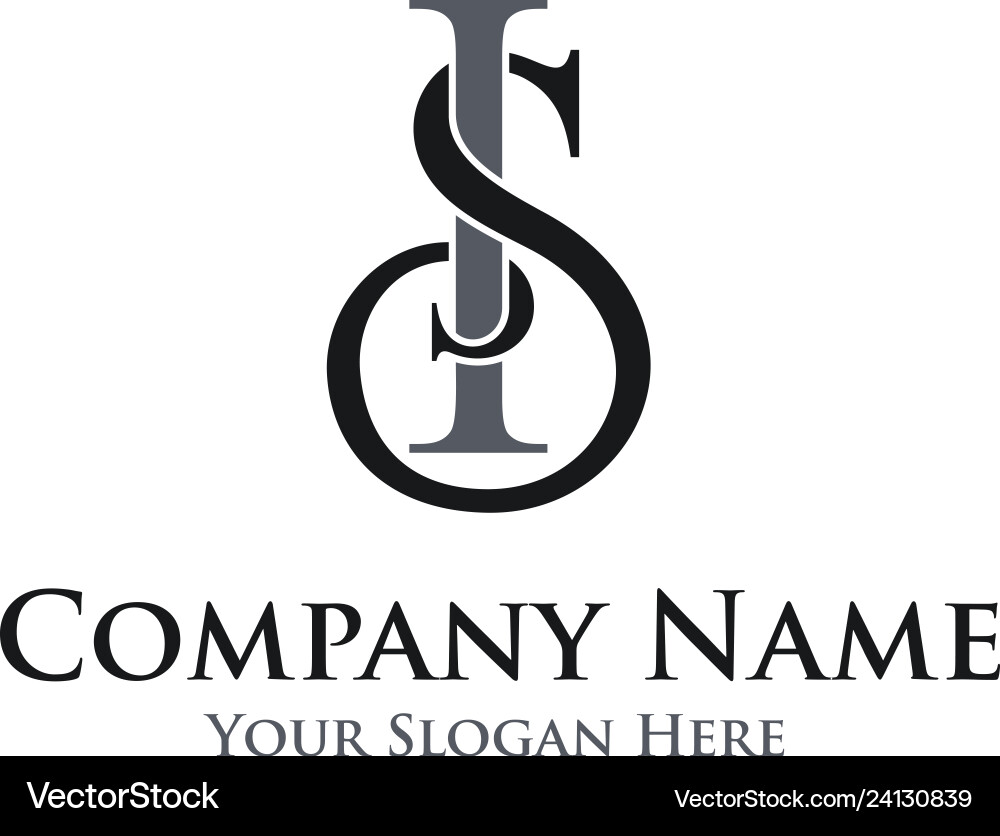 Initial letter si logo design Royalty Free Vector Image