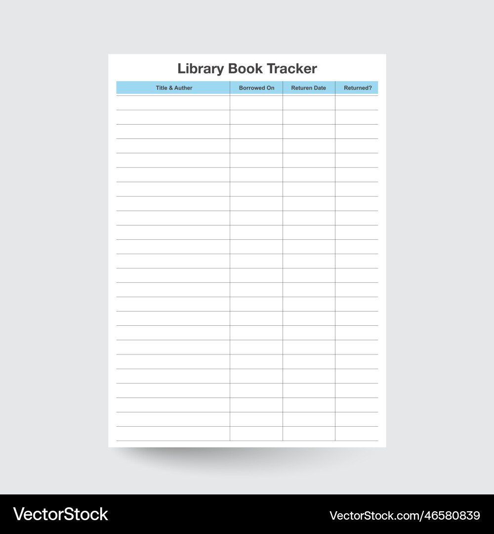 Library book tracker Royalty Free Vector Image
