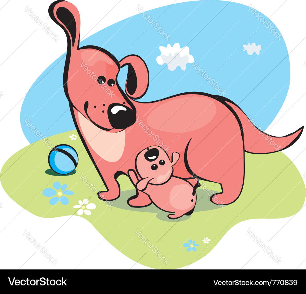 Mama dog Royalty Free Vector Image - VectorStock
