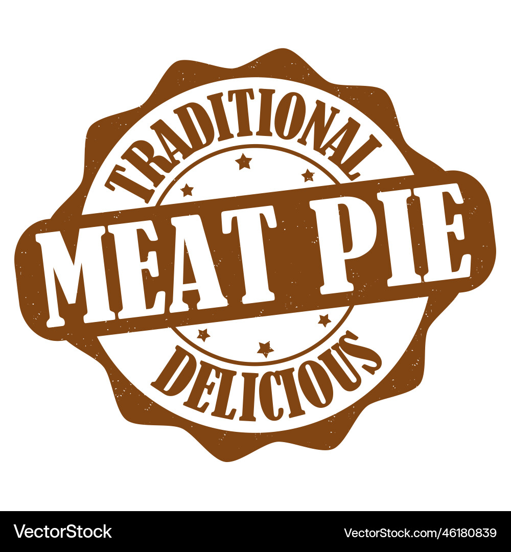 Meat pie grunge rubber stamp Royalty Free Vector Image