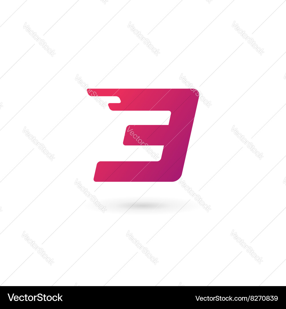 Nummer 3 Logo-Icon-Design-Template-Elemente Vektorbild