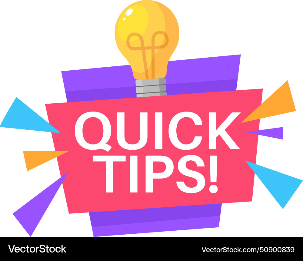 Quick tips label in creative origami style blog Vector Image