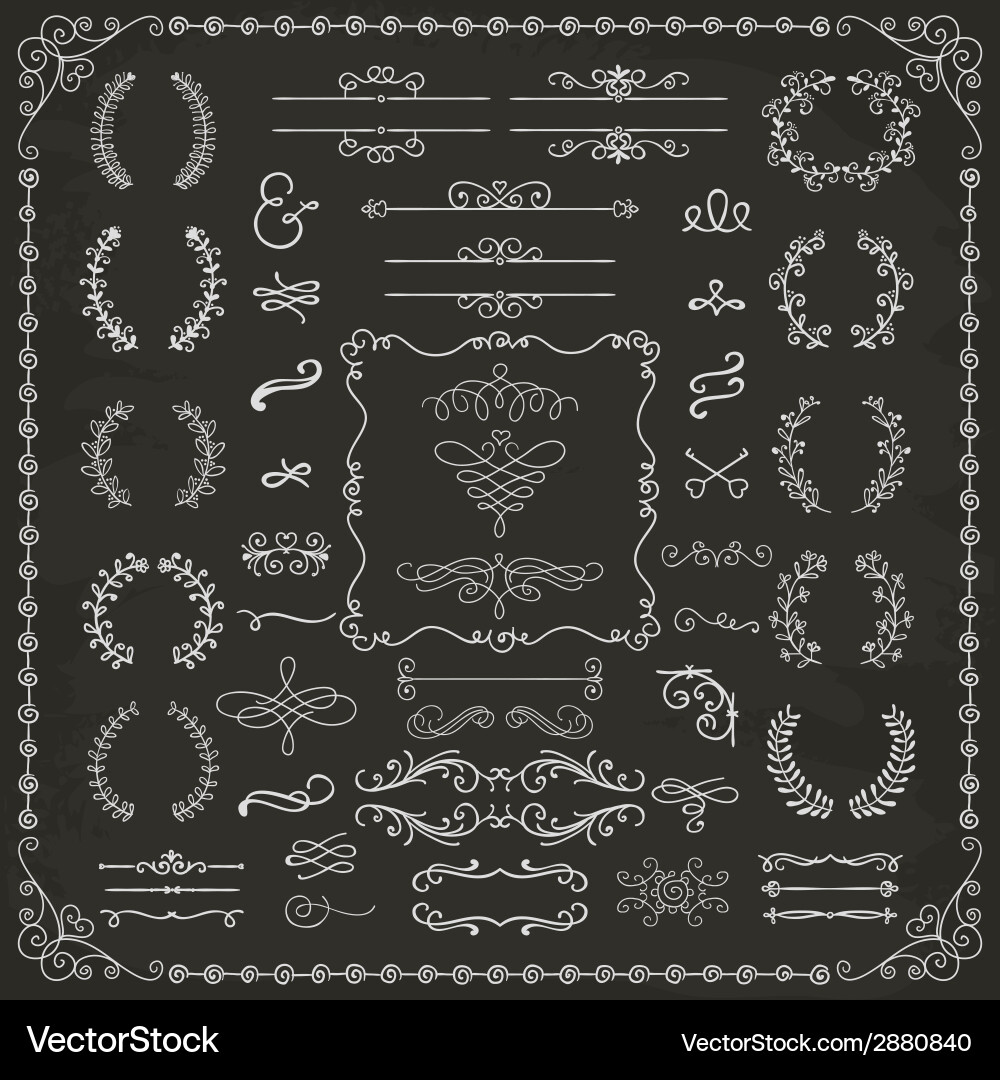 Chalkboard Doodle Elements Royalty Free Vector Image