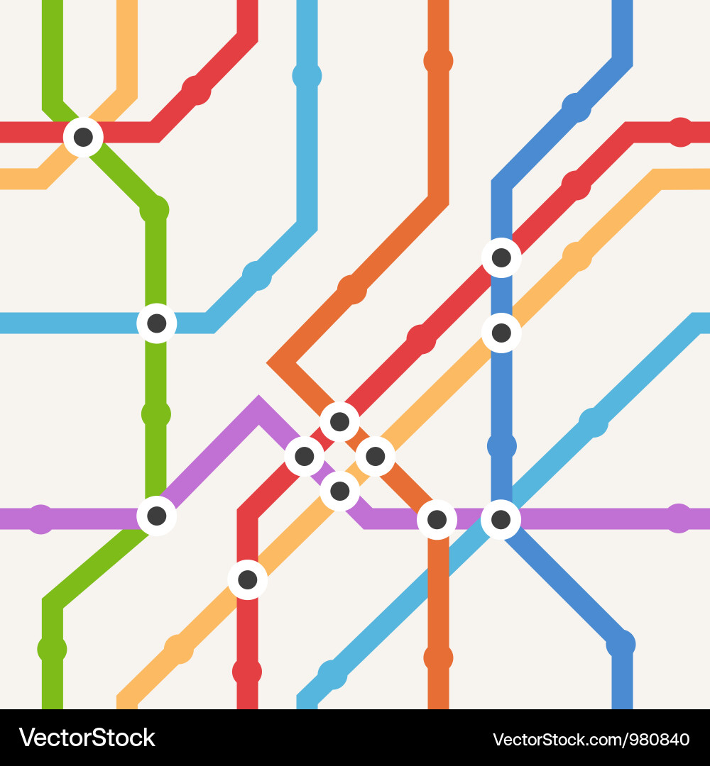 Color metro scheme seamless background Royalty Free Vector