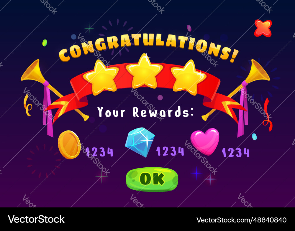 Game achievement reward interface badge and icons Vector Image