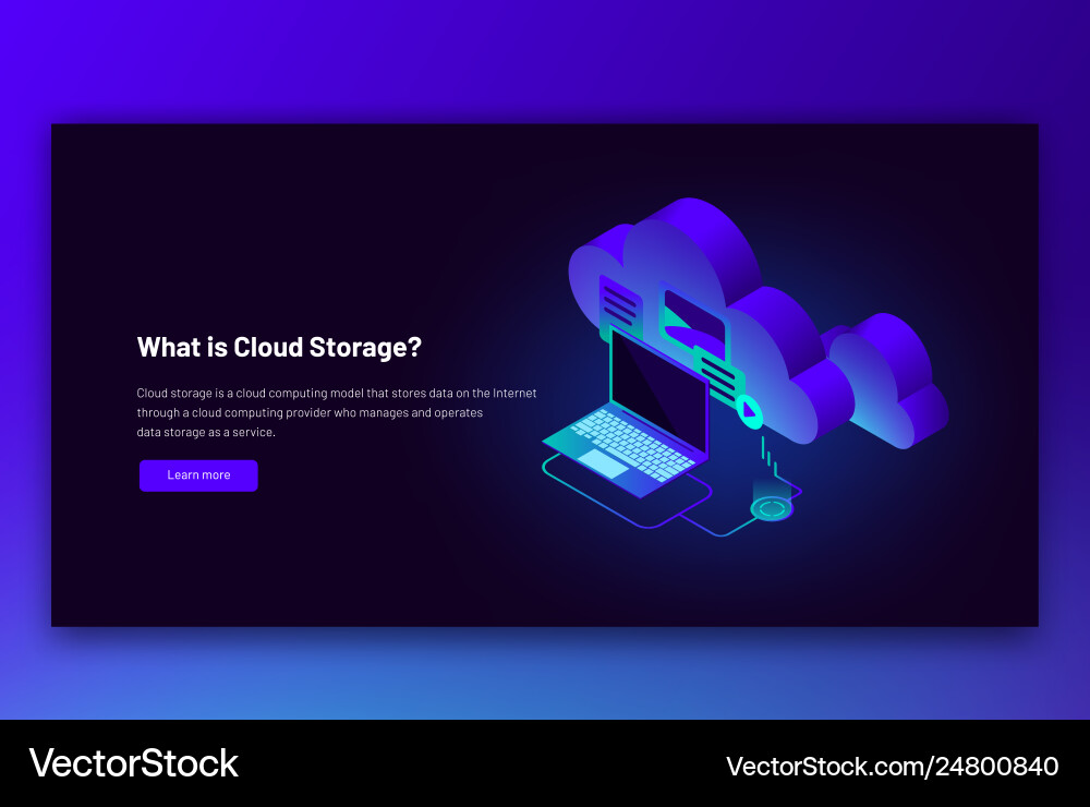 Isometric cloud data Royalty Free Vector Image