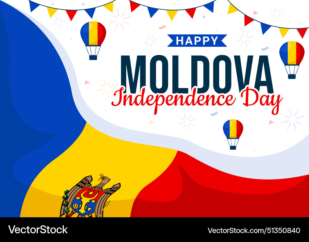 Moldova independence day for august 27 featuring Vector Image