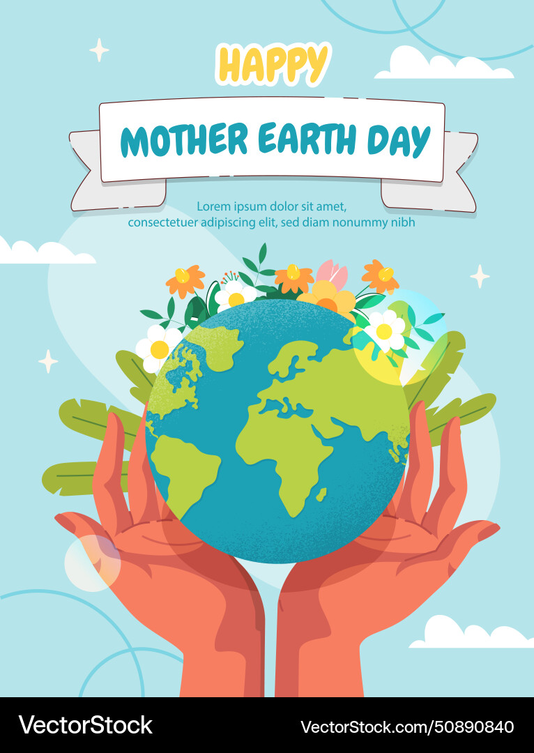 Mother earth day poster Royalty Free Vector Image