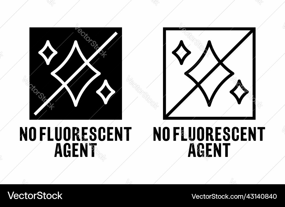 No fluorescent agent information sign Royalty Free Vector