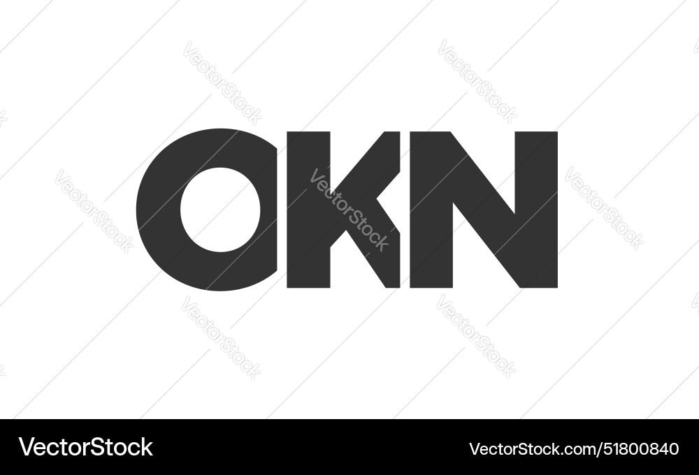 Okn logo design template with strong and modern Vector Image