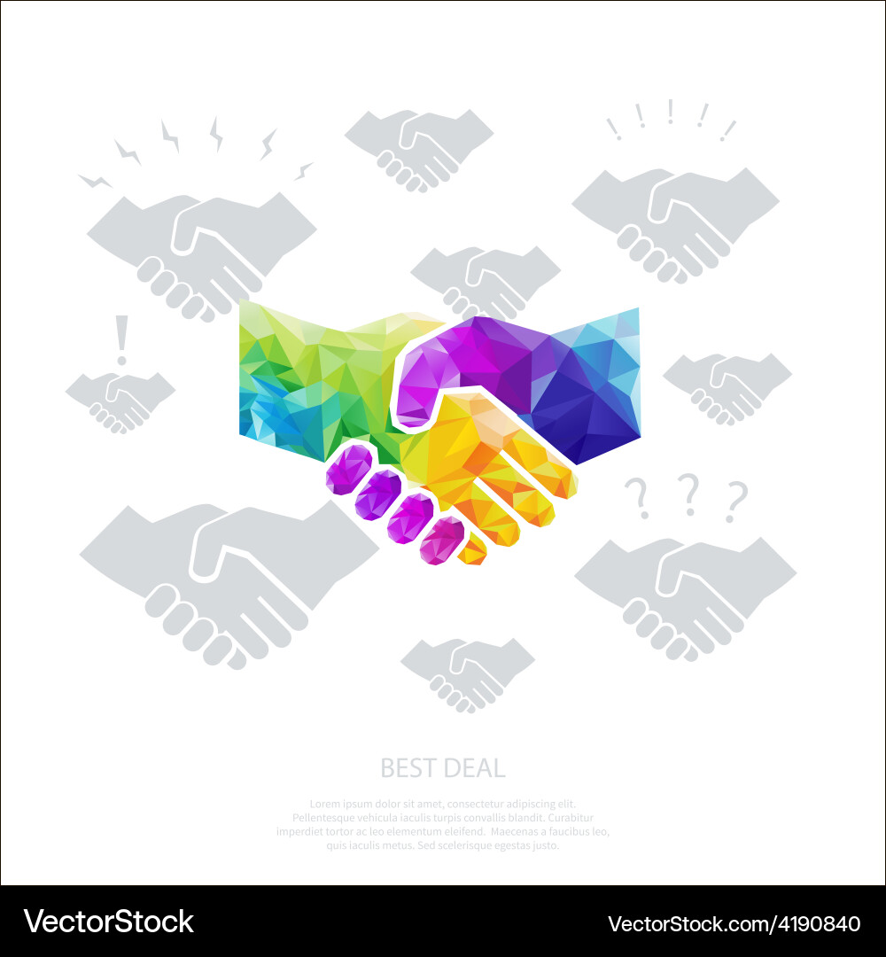 Polygon-handshake Royalty Free Vector Image - VectorStock