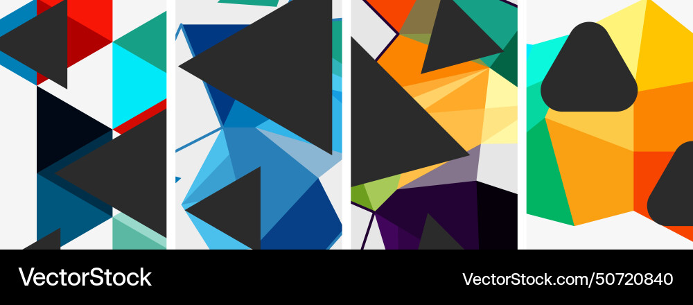 Set of triangle poster backgrounds Royalty Free Vector Image