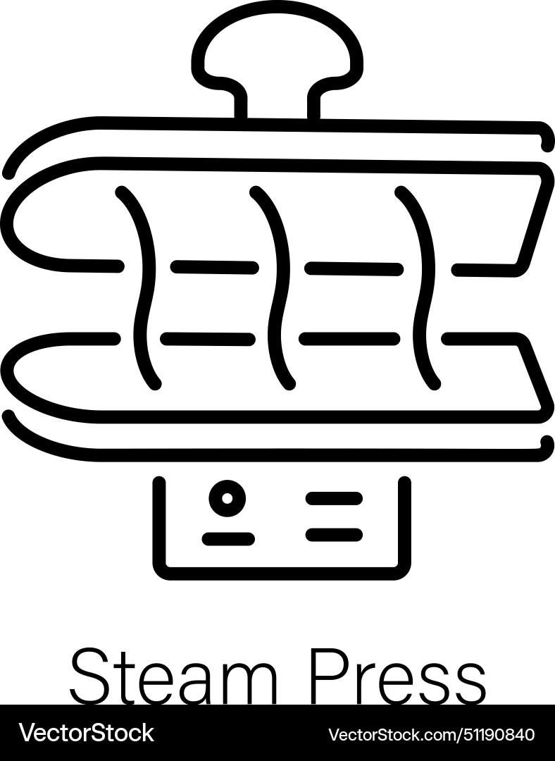 Steam press Royalty Free Vector Image - VectorStock