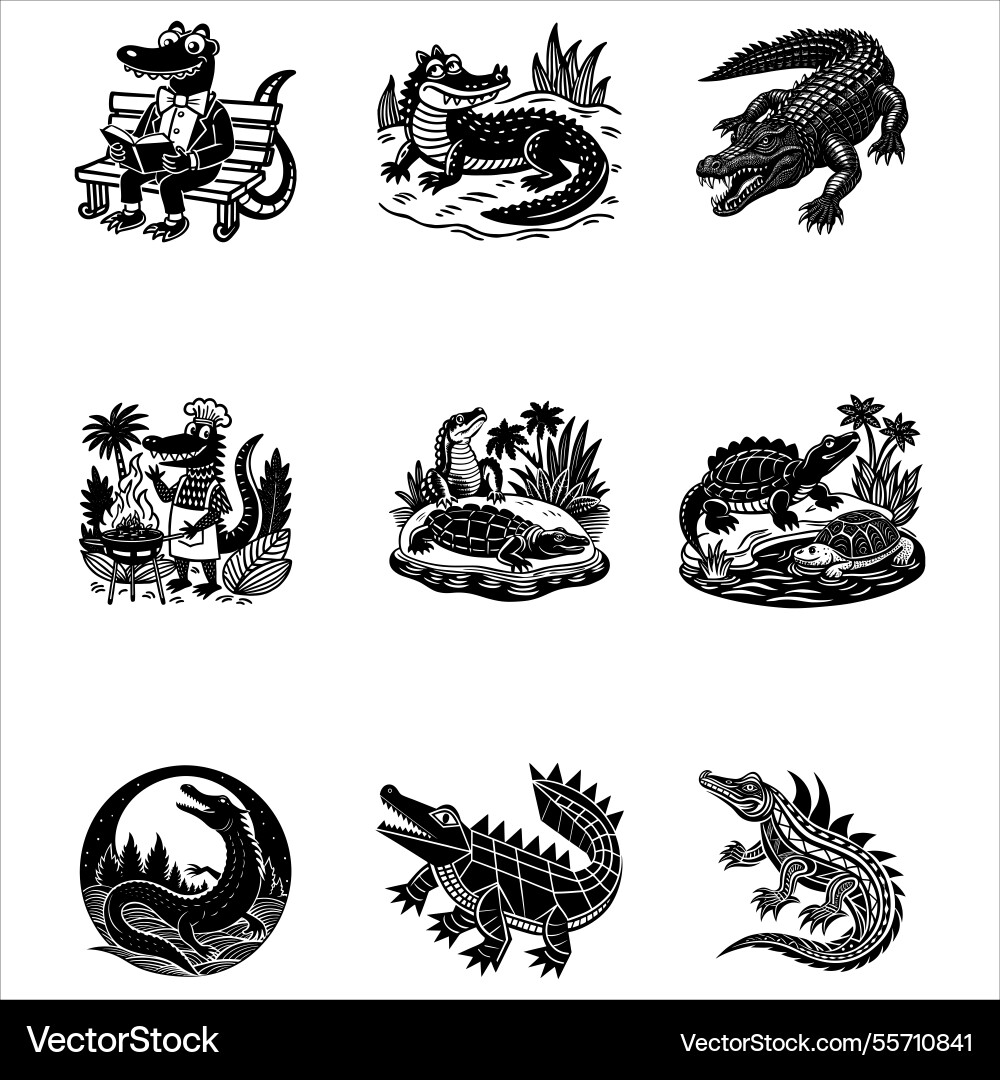 Alligators svg Royalty Free Vector Image - VectorStock
