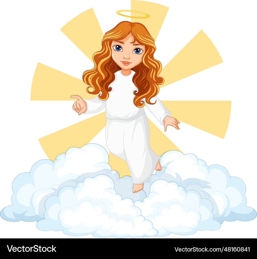 Beautiful angel cartoon isolated Royalty Free Vector Image