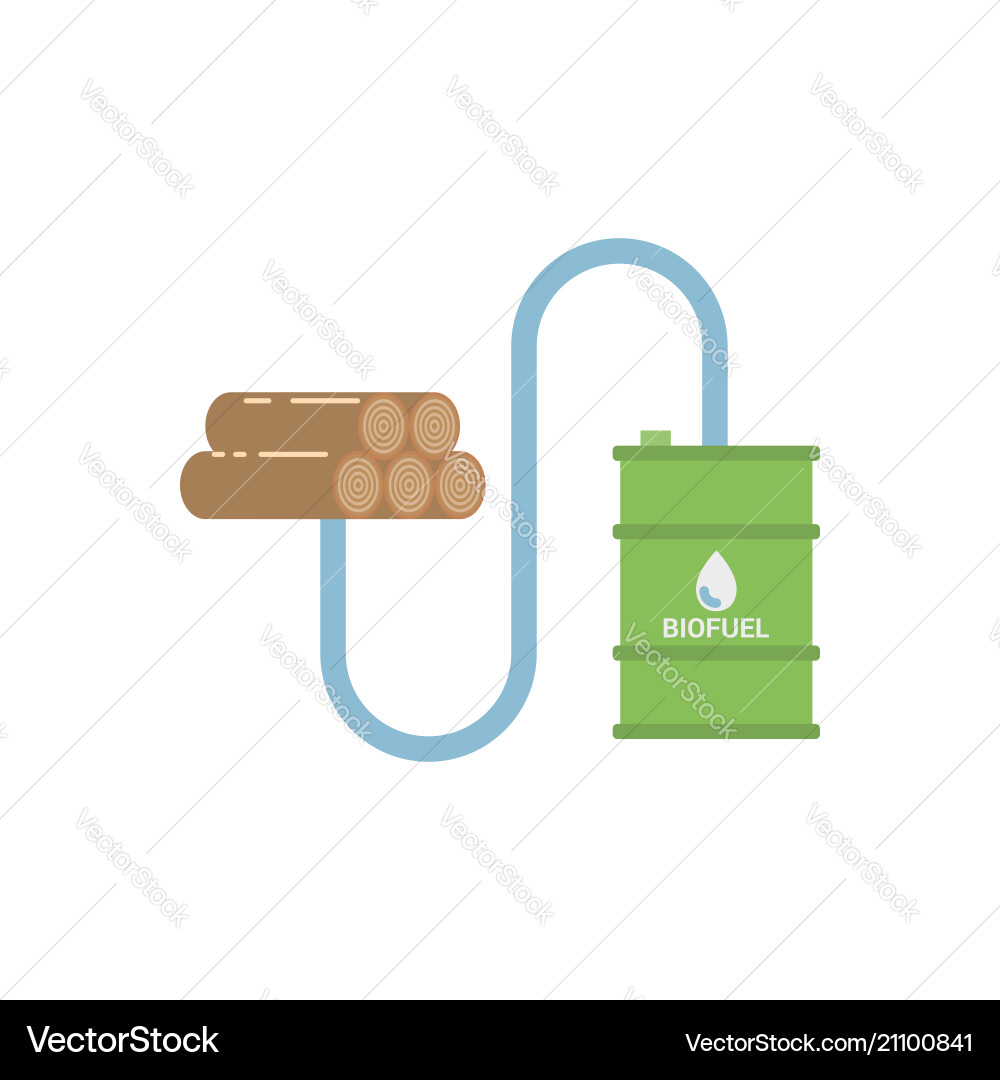Biofuel - biomass ethanol made from logs Vector Image
