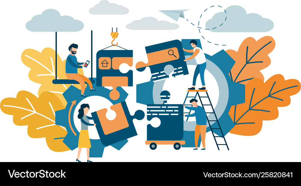 Building designing a website or application flat Vector Image