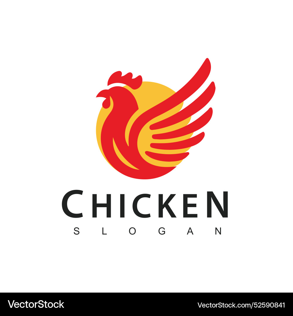 Chicken logo hen wings symbol icon fast food Vector Image