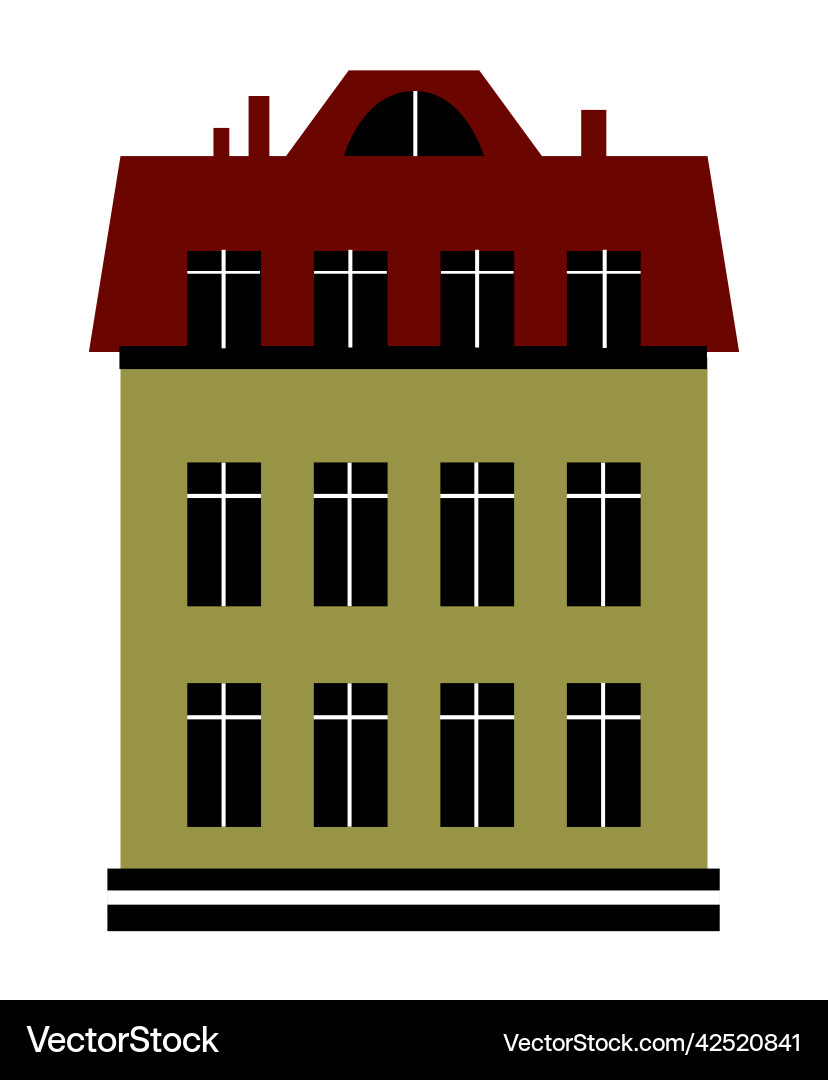 Single Building Silhouette Vector Building Silhouette Construction