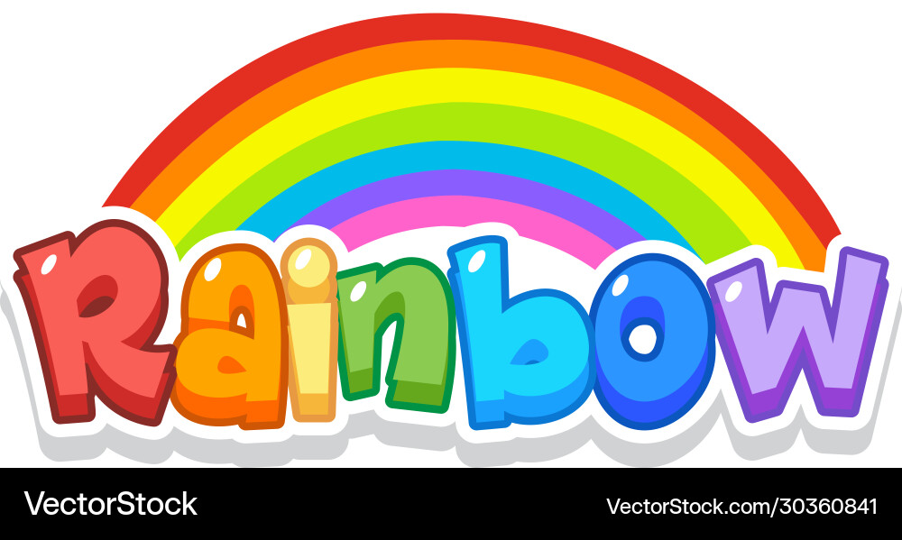 Colorful Rainbow Word Art Royalty Free Vector Image