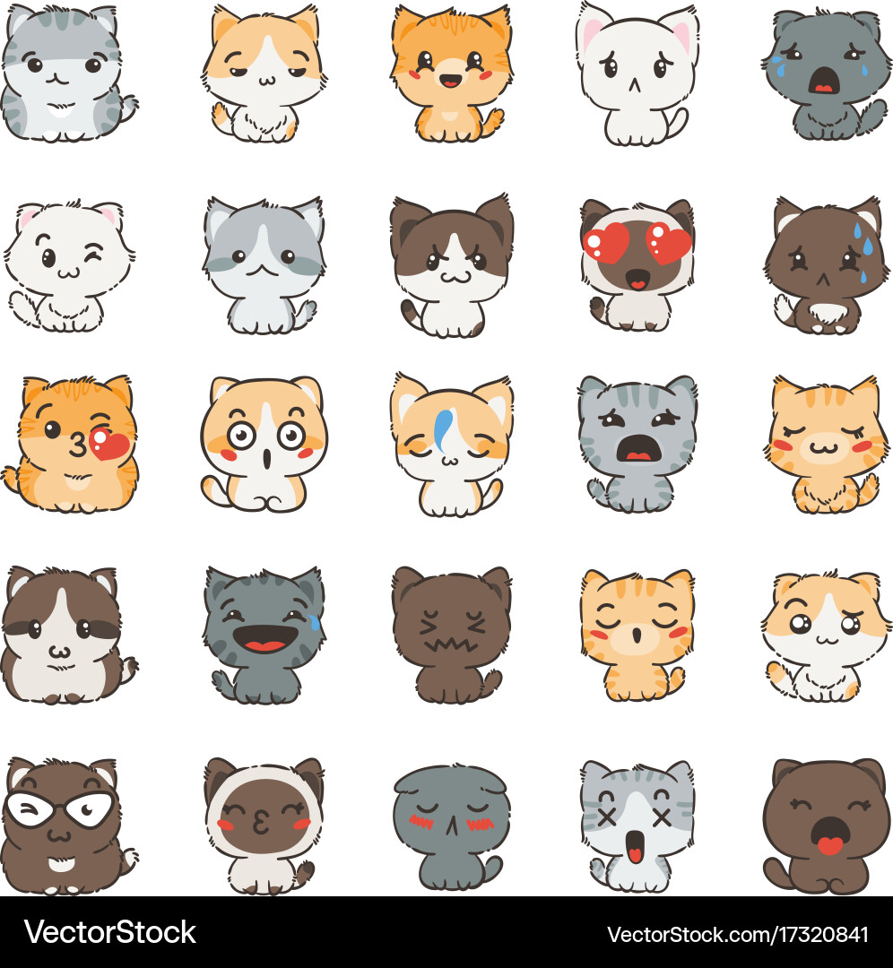 Cute Cartoon Animals - Emotions Royalty Free Vector Image