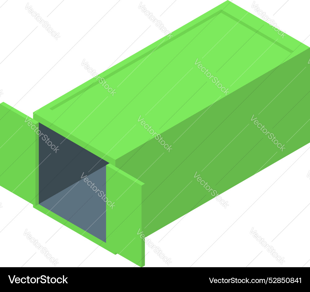 Green cargo container opening doors Royalty Free Vector