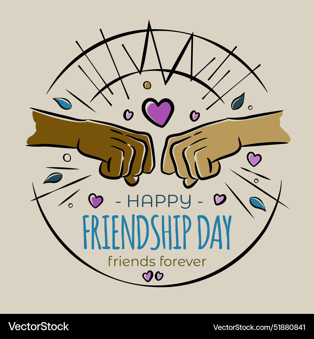 Hand drawn for friendship day celebration Vector Image