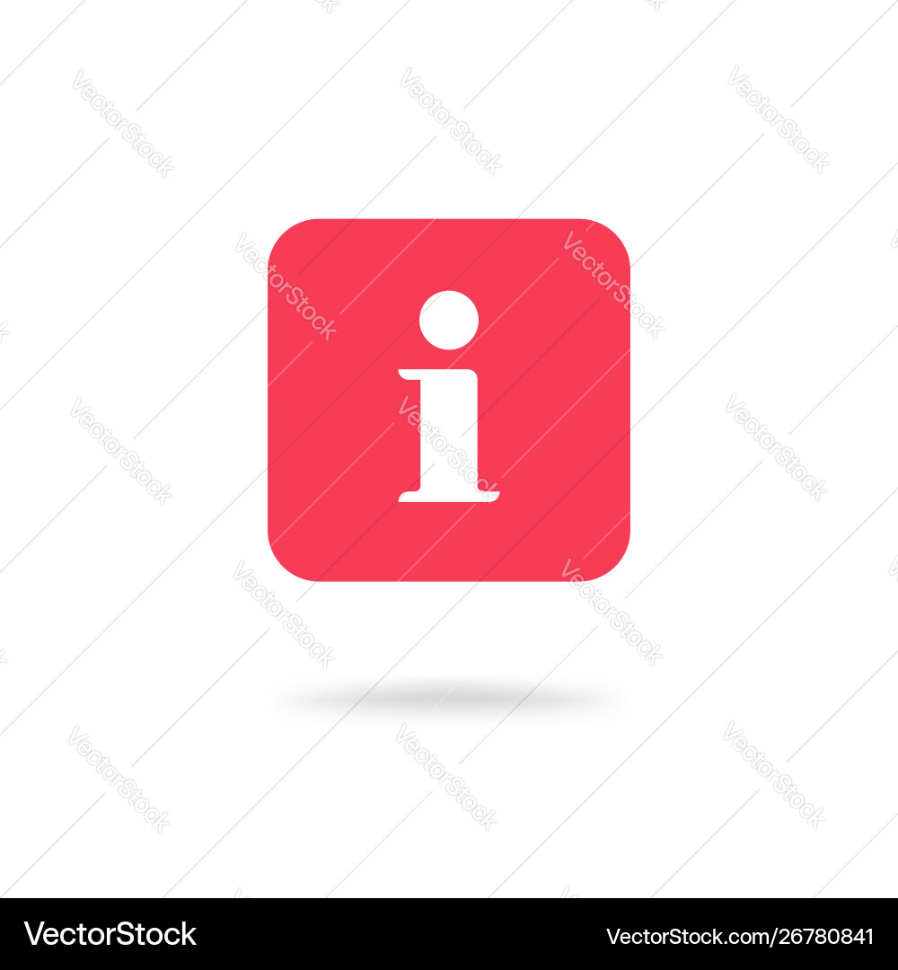 Info icon simple red information sign Royalty Free Vector