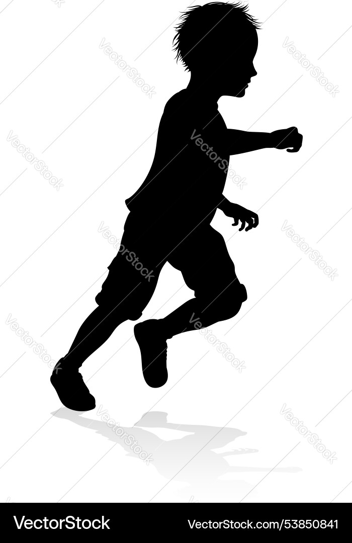 Kid child silhouette Royalty Free Vector Image