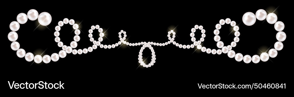 Pearl necklace on black background luxury Vector Image