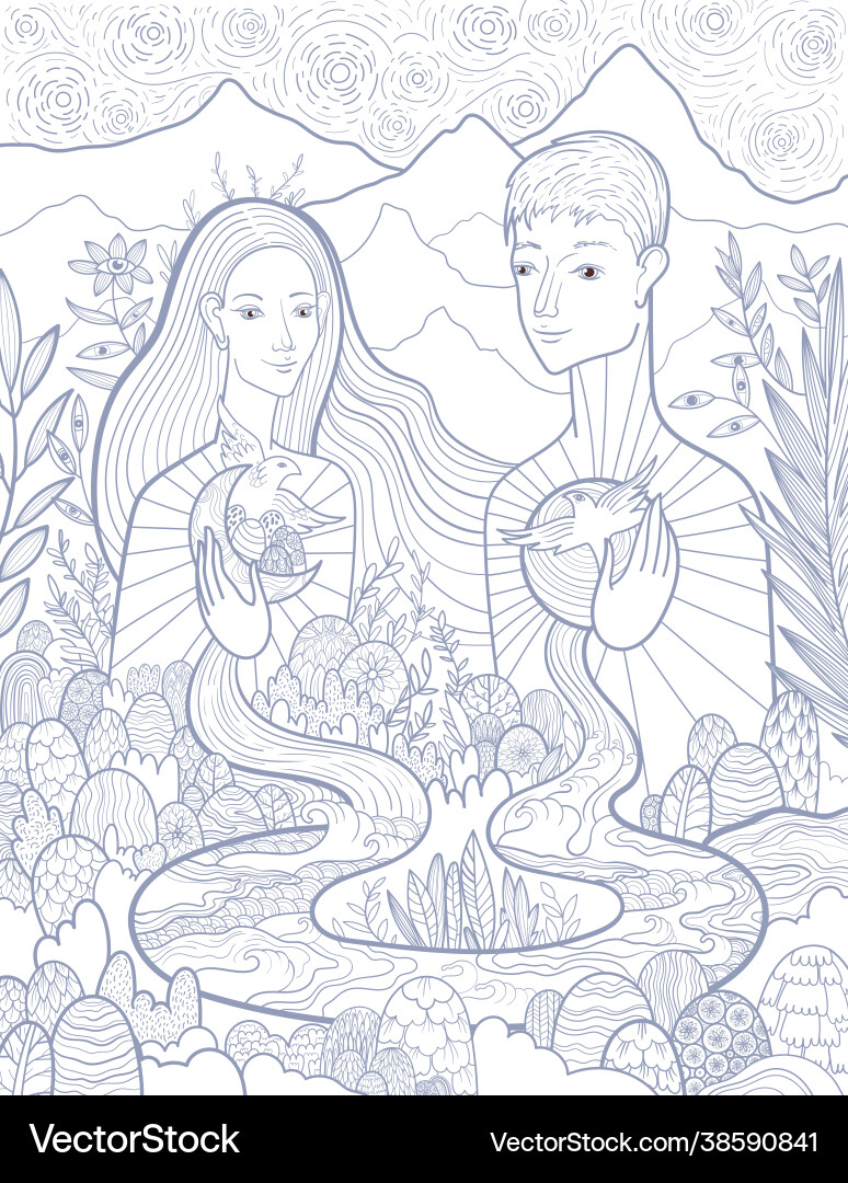 People and nature in harmony internal balance Vector Image