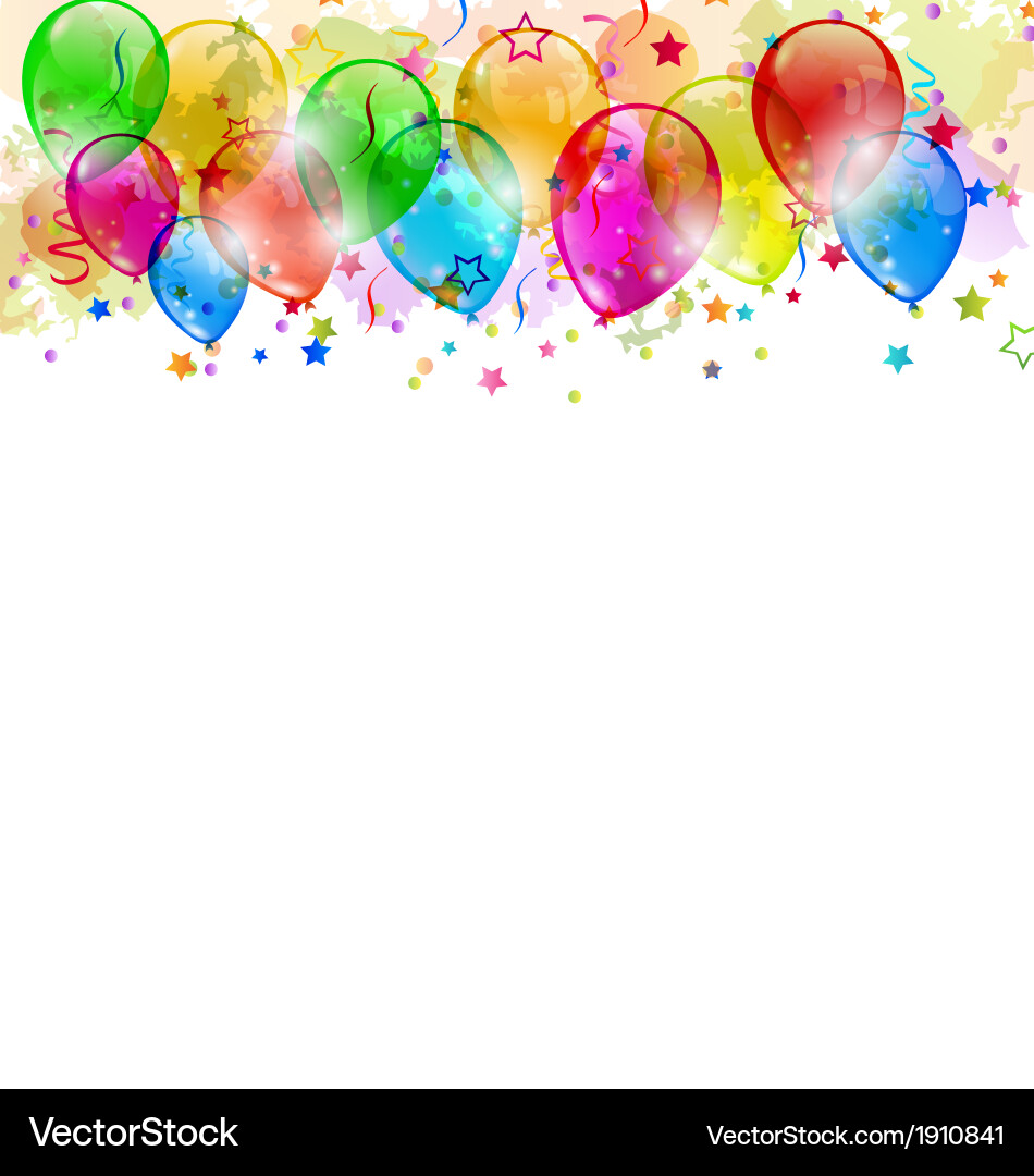 Set party balloons confetti with space for text Vector Image