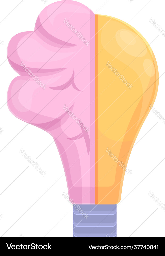 Smart lightbulb power icon cartoon style Vector Image