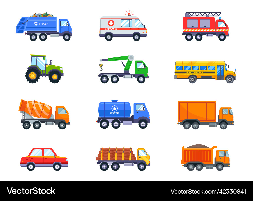Transport Vehicles Collection Royalty Free Vector Image