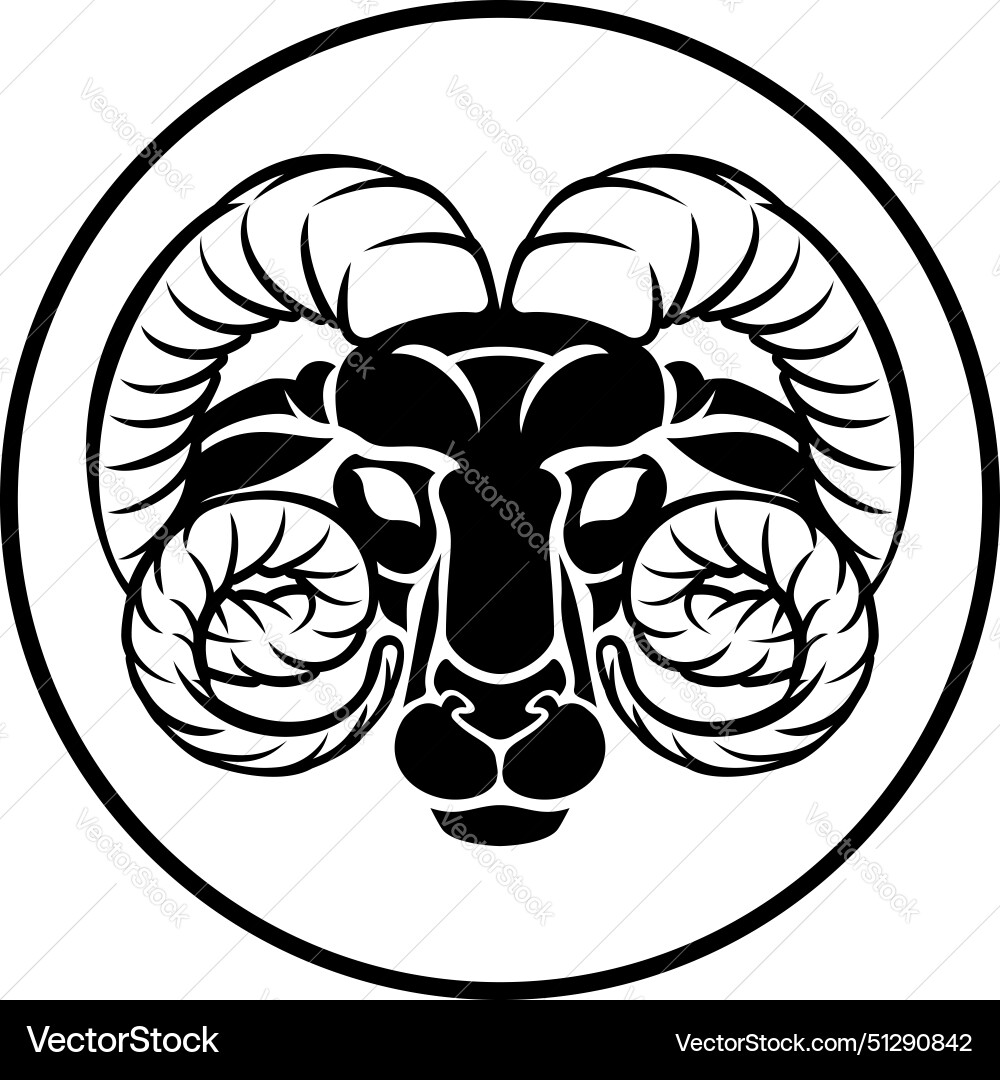 Aries zodiac astrology ram sign Royalty Free Vector Image
