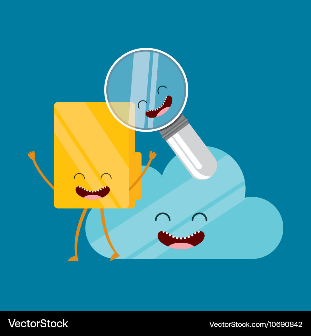 Cloud computing character icon Royalty Free Vector Image