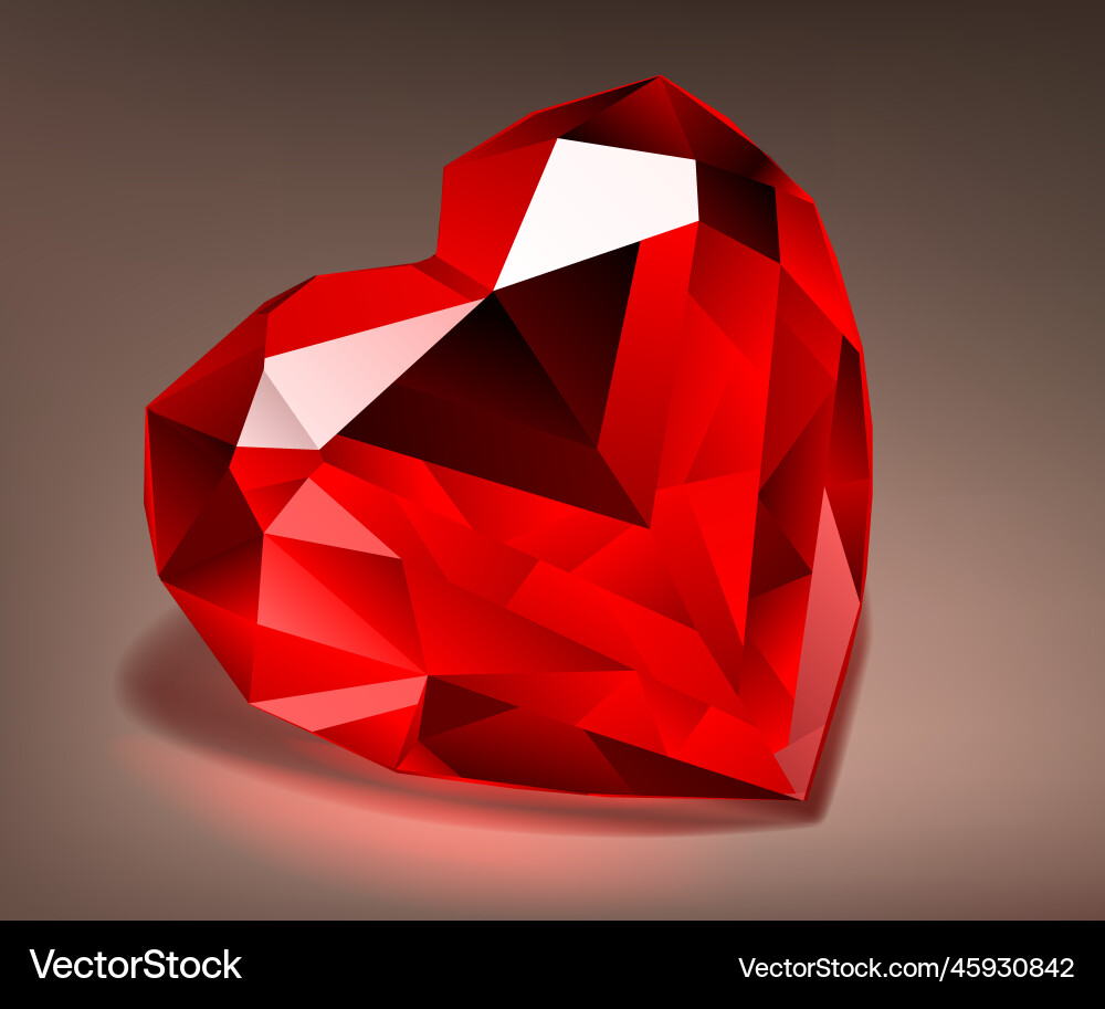 Crystal faceted heart Royalty Free Vector Image