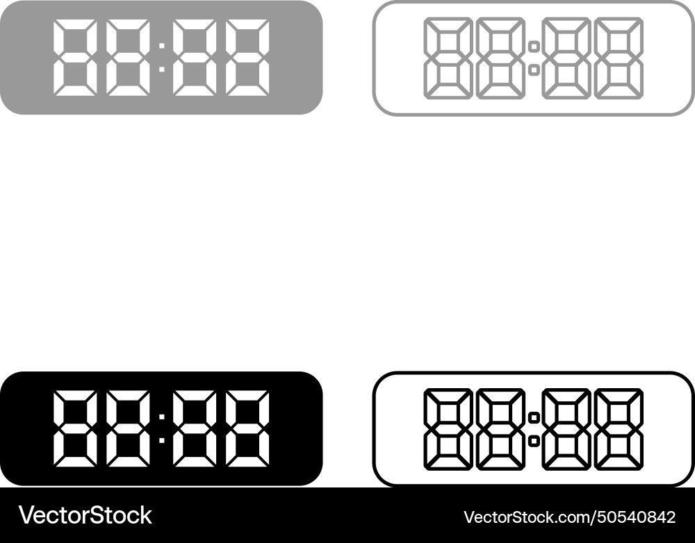 Digital table clock electronic display desk watch Vector Image