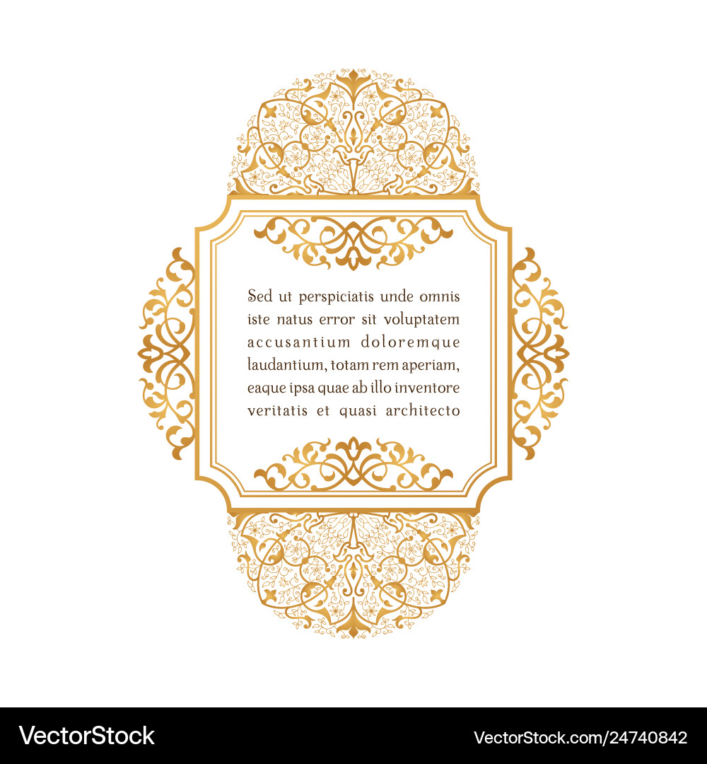 Eastern gold vintage square frame islamic Vector Image