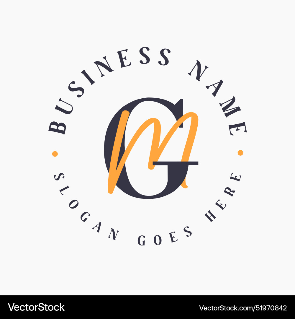 Elegant letter gm initials logo for corporate Vector Image