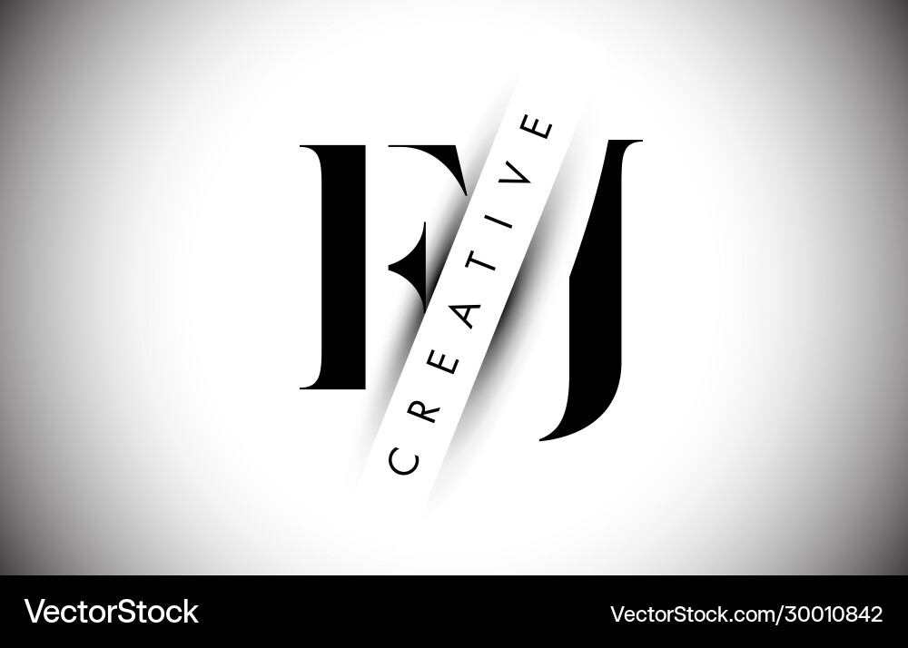 Fj f j letter logo with creative shadow cut Vector Image