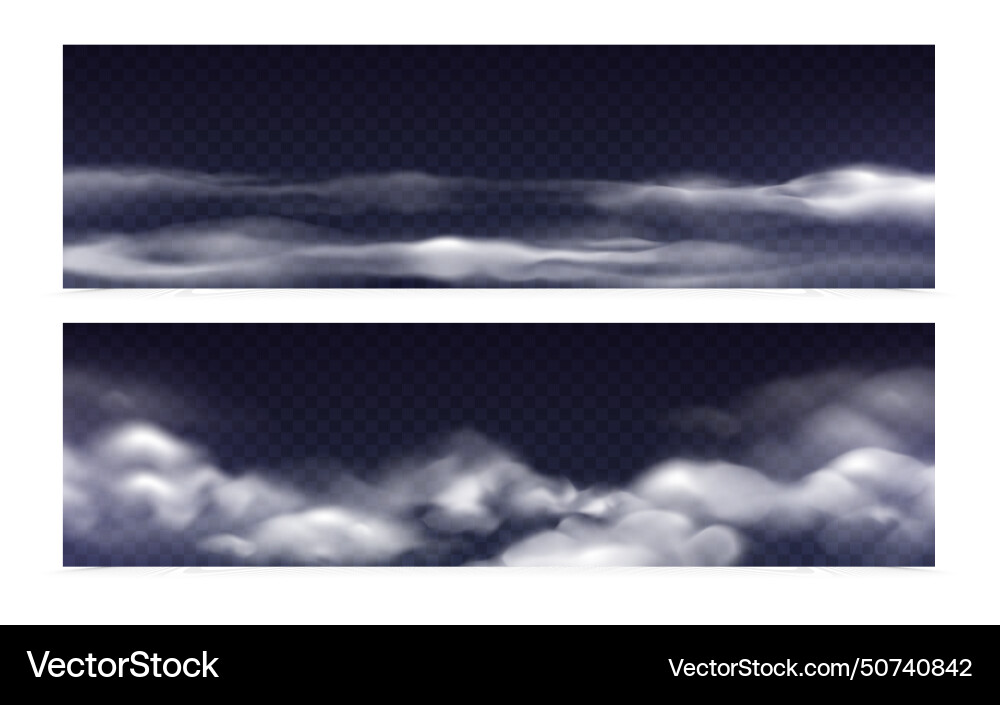 Fog clouds realistic set Royalty Free Vector Image