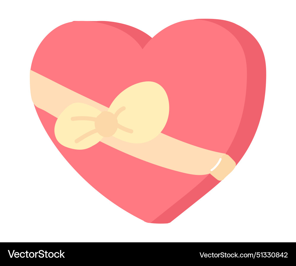 Heart shape candy box in flat design valentine Vector Image