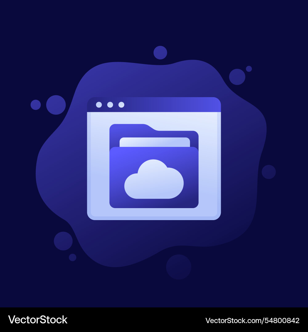 Online folder icon design Royalty Free Vector Image
