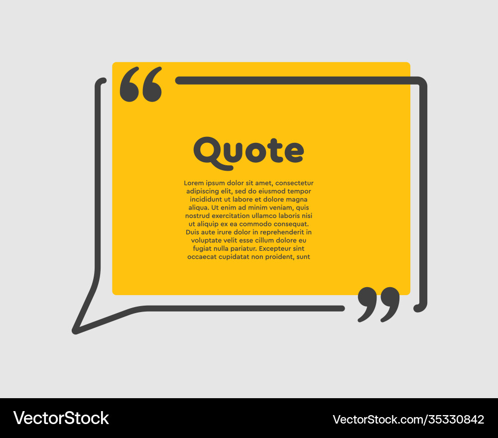Quote rectangle text with bracket banner Vector Image