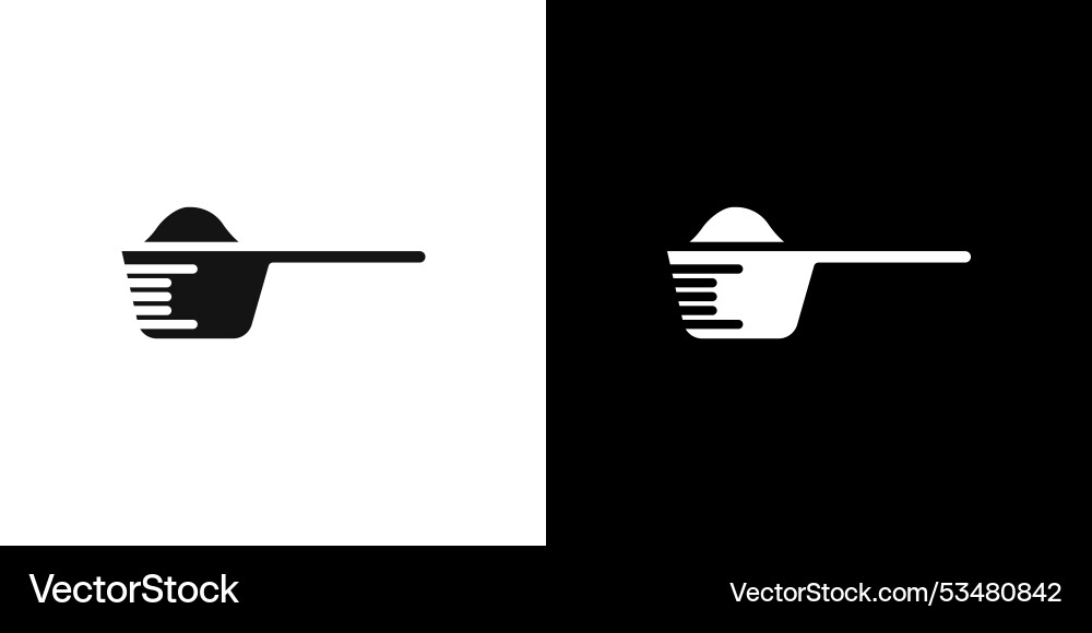 Scoop icon flat set outline Royalty Free Vector Image